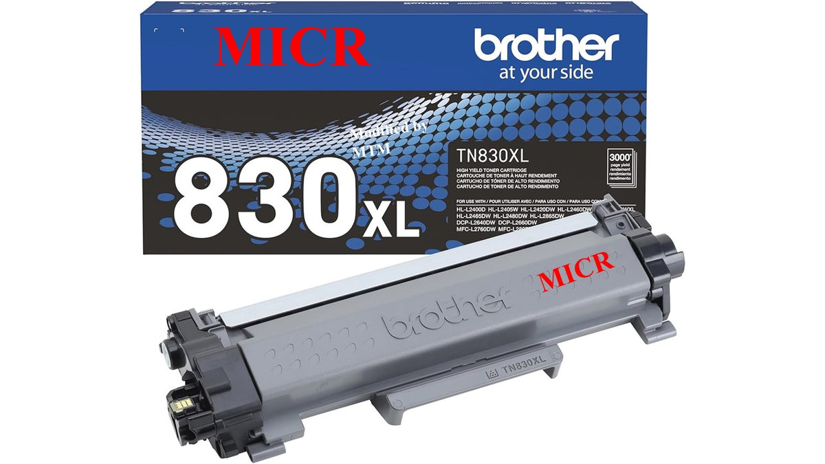 Brother TN830XL TN-830XL New OEM Converted MICR Toner Cartridge for Ch
